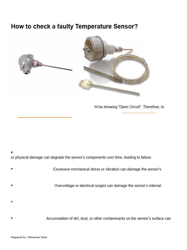Diagnosing Faulty Temperature Sensors | PDF | Thermocouple | Electrical ...