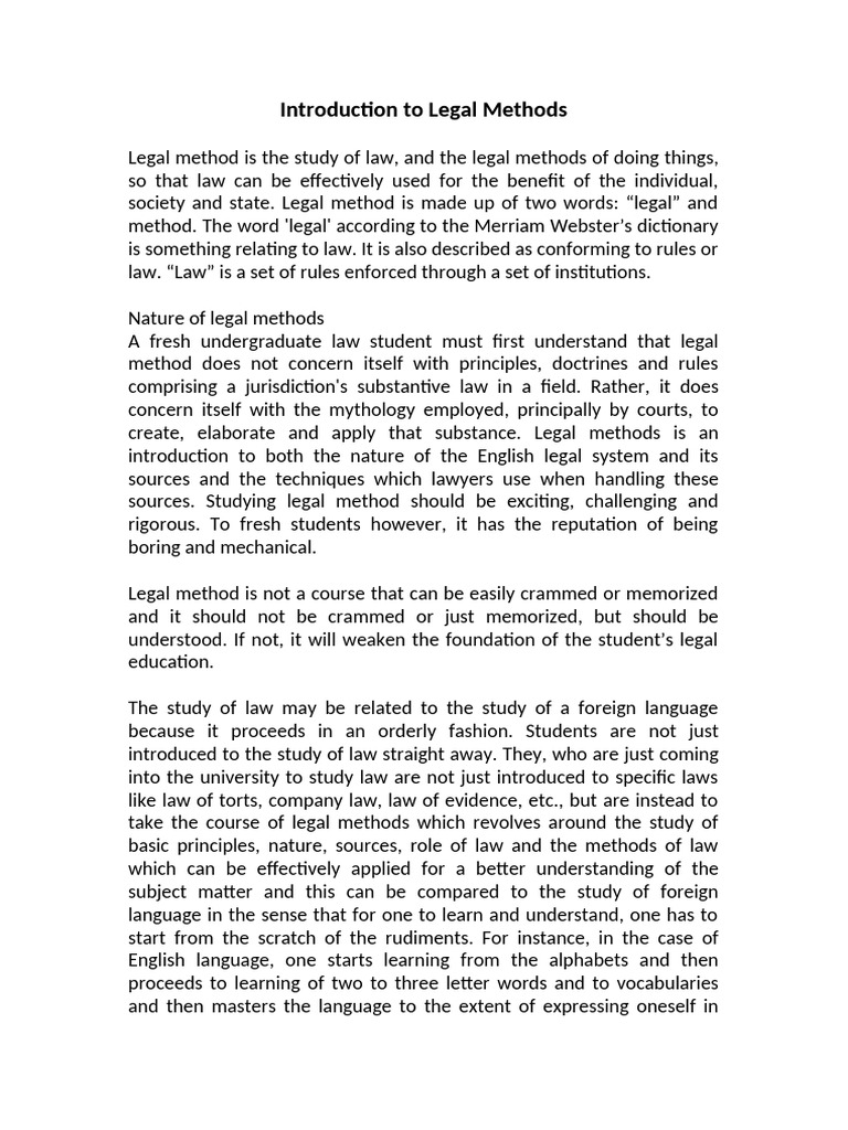 Understanding Legal Methods in Law | PDF | Burden Of Proof (Law) | Crimes