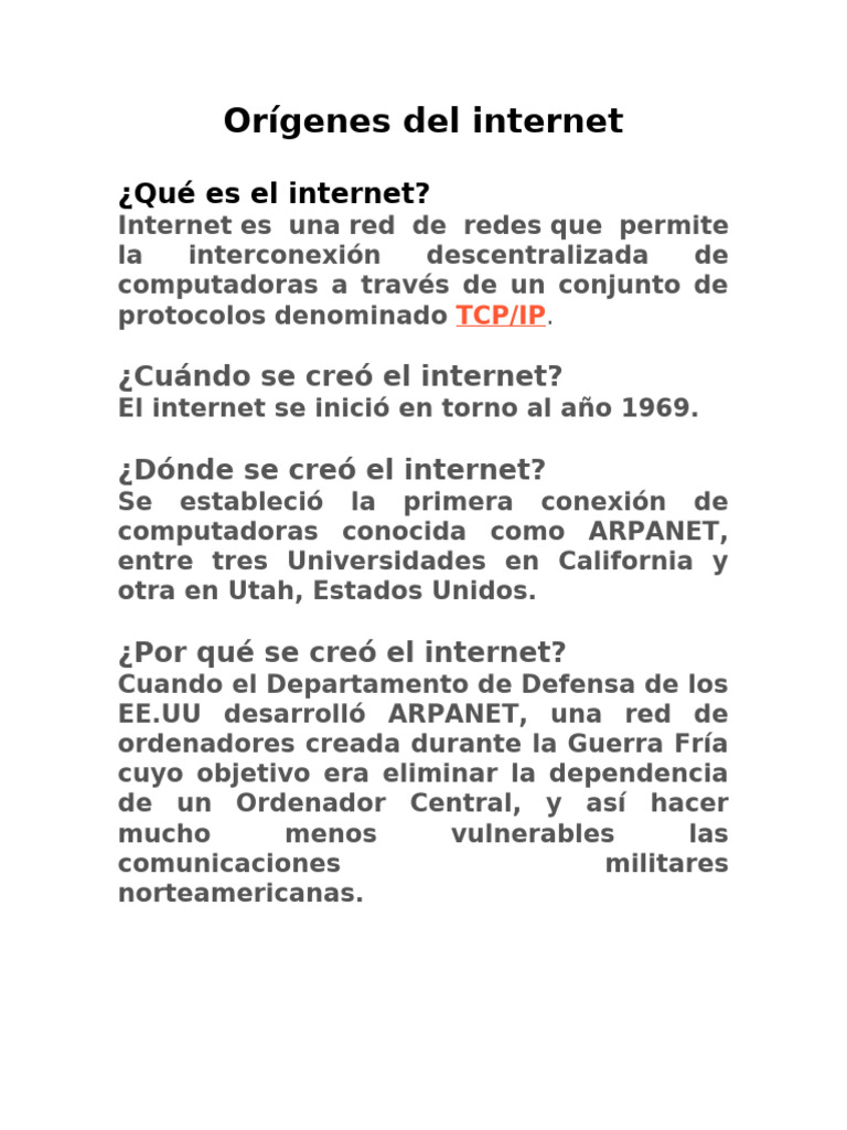 Origenes de Internet | PDF | Tecnología