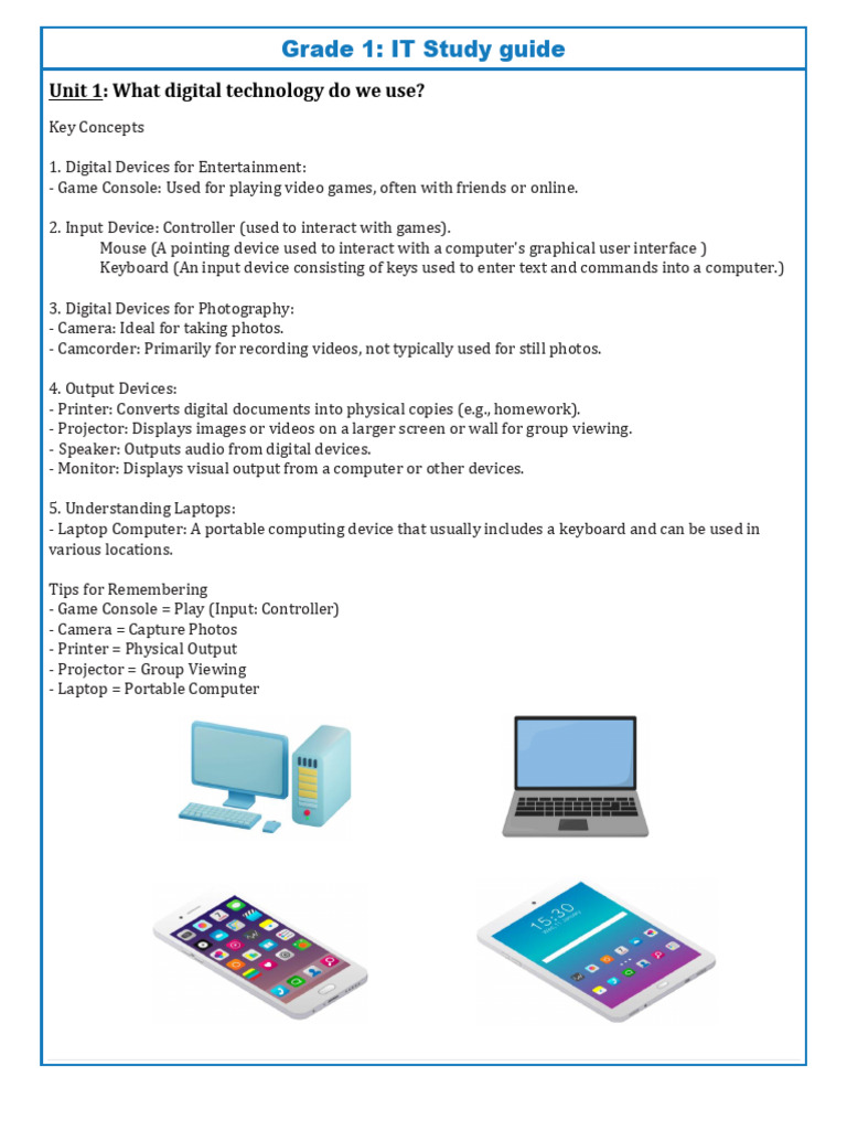 Grade 1 StudyGuide | PDF