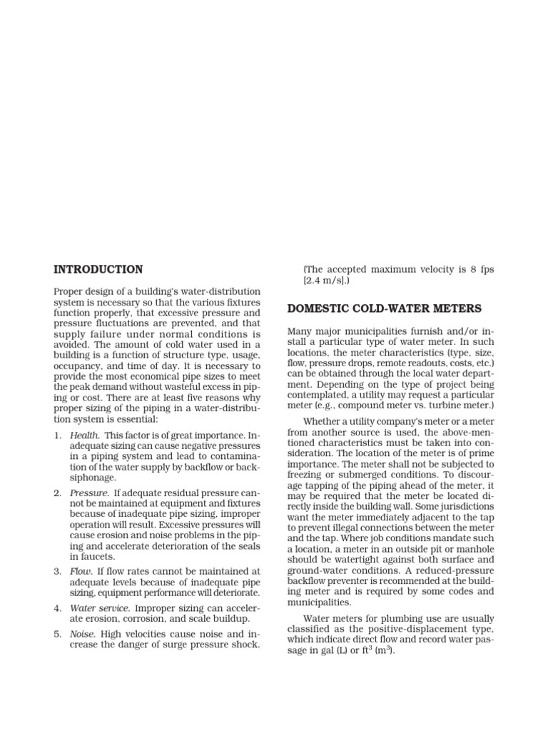 ASPE_COLD WATER | PDF | Viscosity | Pressure