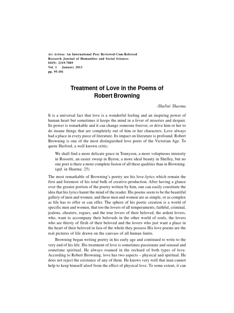 Love in Robert Browning's Poetry | PDF | Love | Robert Browning