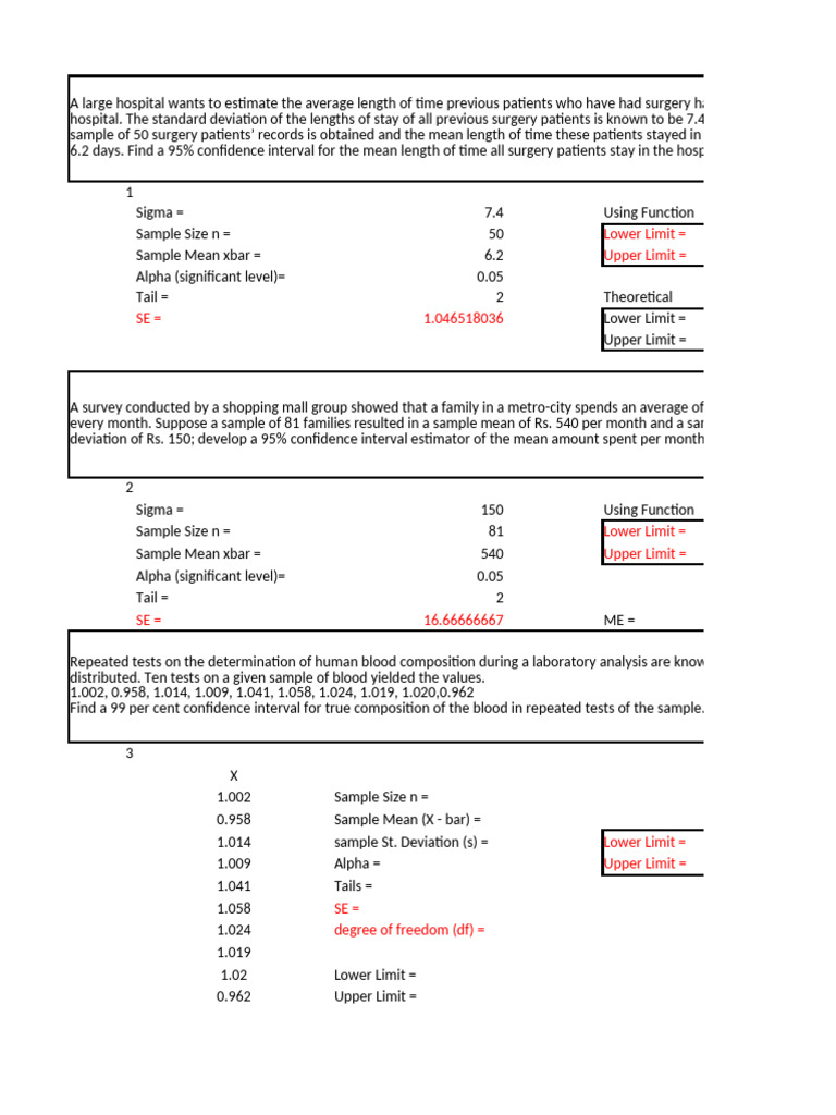 Final - Estimation Examples - For Students | PDF | Standard Deviation ...