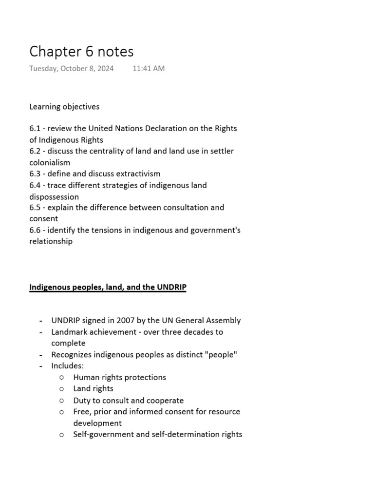 Chapter 6 notes | PDF | Indigenous Peoples | Canada