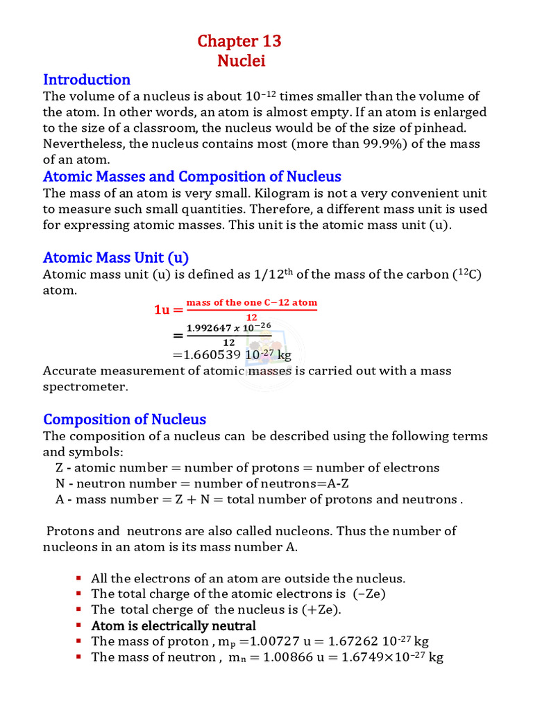 Hsslive - Plus Two Chapter 13-2024 | PDF | Isotope | Atomic Nucleus