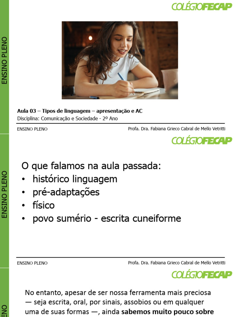 Aula3 2ano ComunicacaoeSociedade | PDF | Escrita | Publicidade