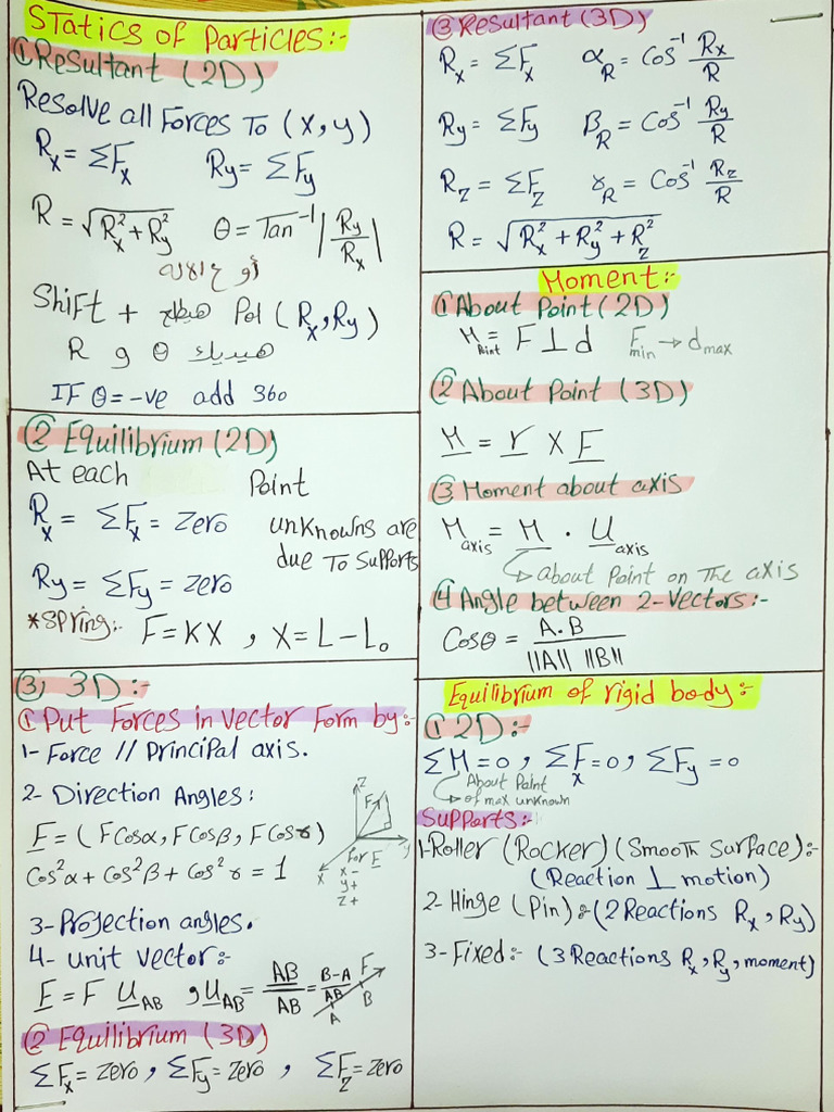 Statics Notes | PDF