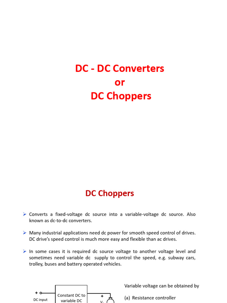 Dc chopper | PDF | Direct Current | Power Inverter