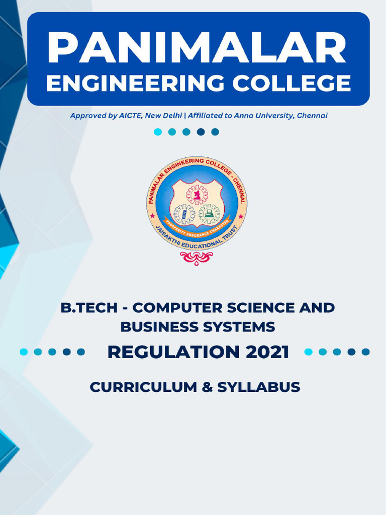 B.tech. CSBS-Curriculum & Syllabus | PDF | Engineering | Verb
