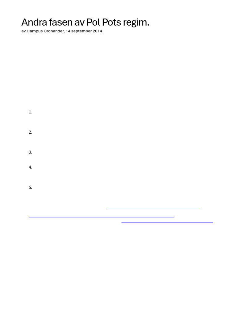 Andra Fasen Av Pol Pots Regim-Cronander 2014 | PDF
