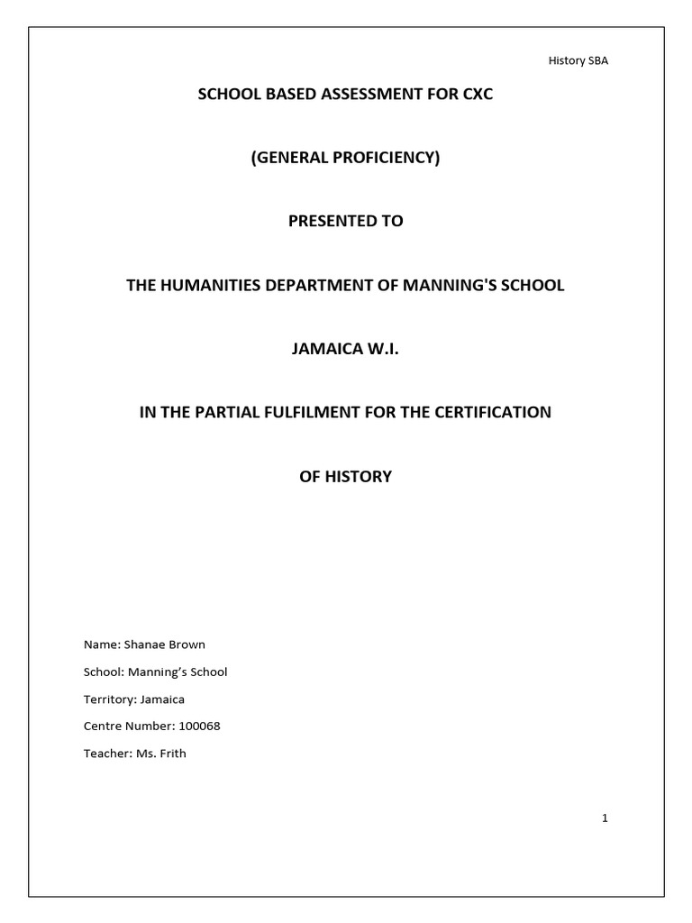 HISTORY RASTAFARIAN SBA ESSAY | PDF