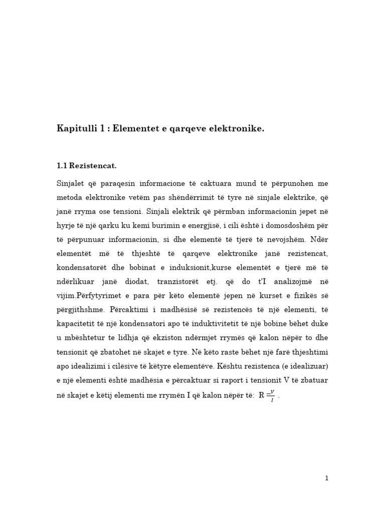 Elementet e Qarqeve Elektronike | PDF