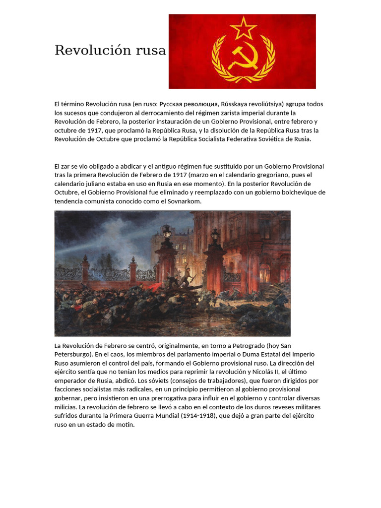 Revolución Rusa | PDF | revolución rusa | Bolcheviques