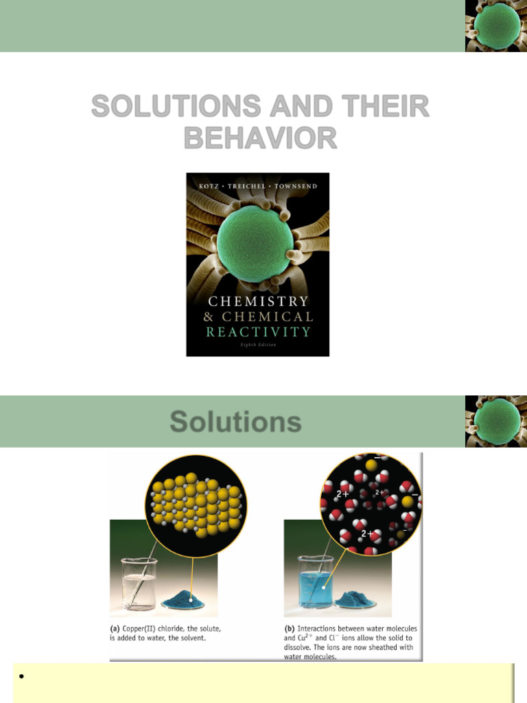 Solutions and Their Behaviour | PDF | Concentration | Solvation