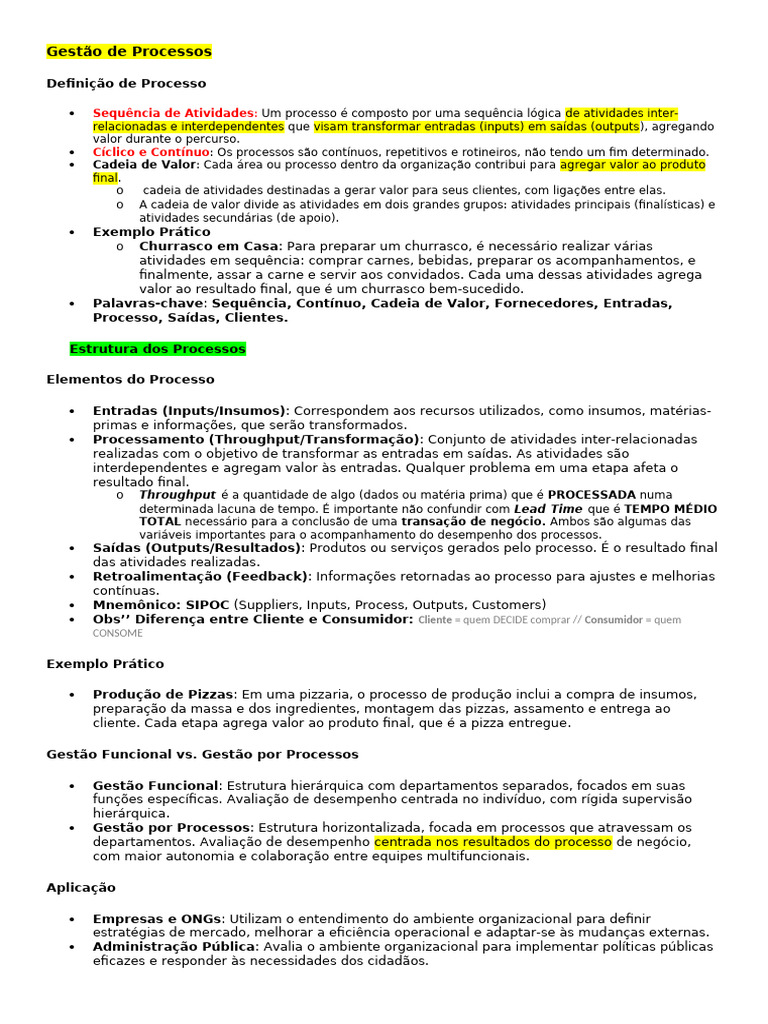Gestão de Processos: Definições e Estruturas | PDF | Gestão de ...