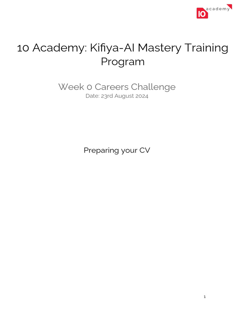 KAIM2 - W0 - Careers Exercise - CV Submission | PDF | Page Layout | Résumé
