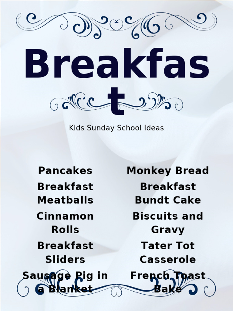 Sunday School Breakfast Ideas | PDF