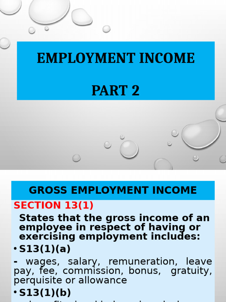Understanding Gross Employment Income | PDF | Salary | Employee Benefits