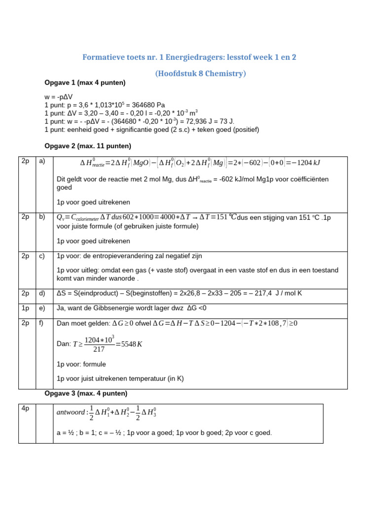 Formatieve toets nr 1 antwoordmodel | PDF
