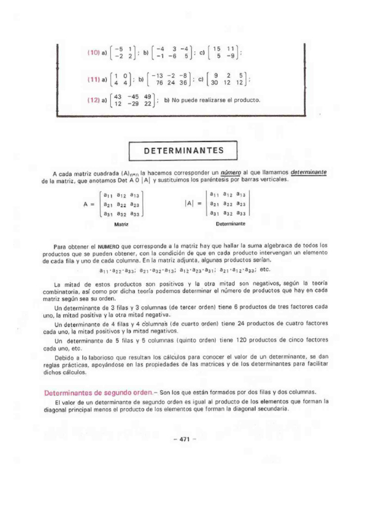 Determinantes y La Regla de Sarrus | PDF | Teoría de la matriz ...