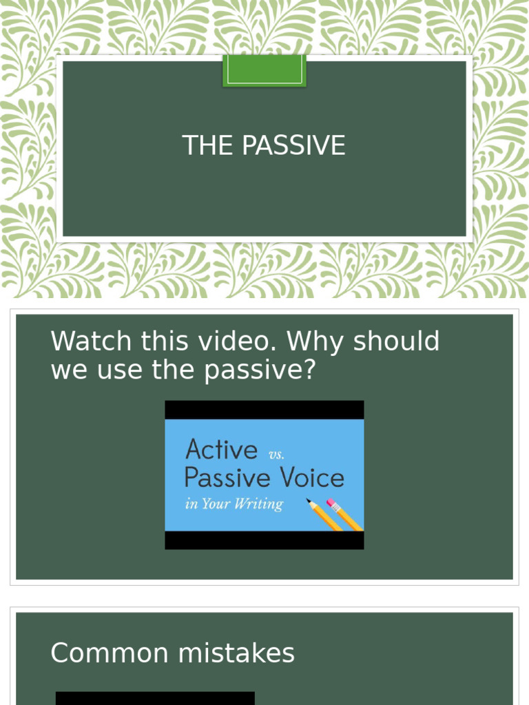 The Passive | PDF
