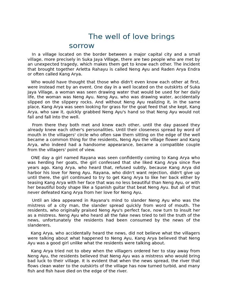 The well of love brings sorrow | PDF
