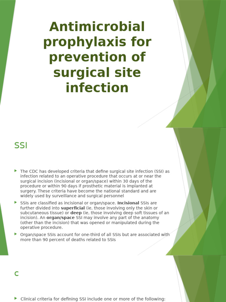 Antimicrobial Prophylaxis For Prevention of Surgical Site Infection ...