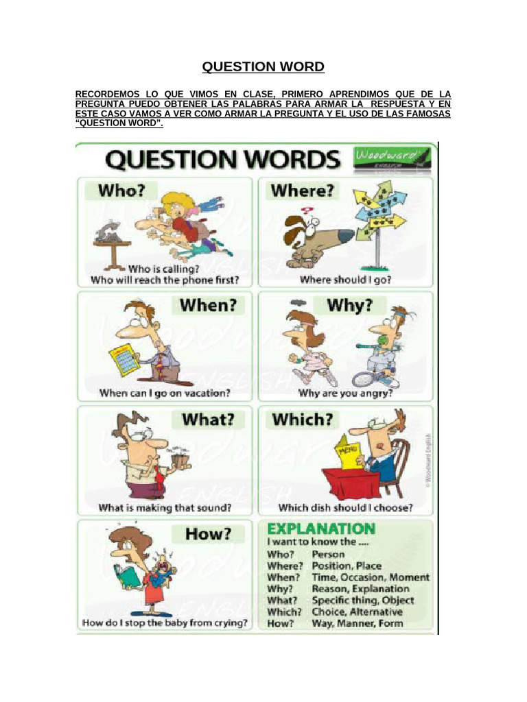 Question Word o WH | PDF