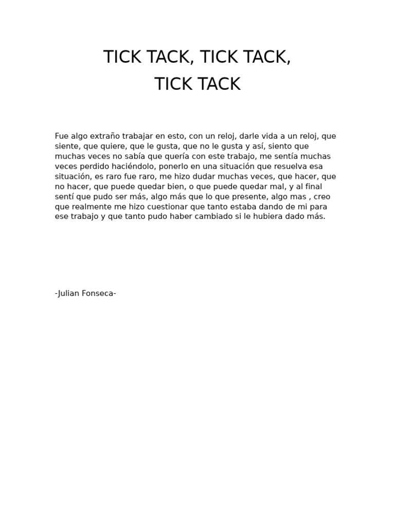 TICK TACK | PDF