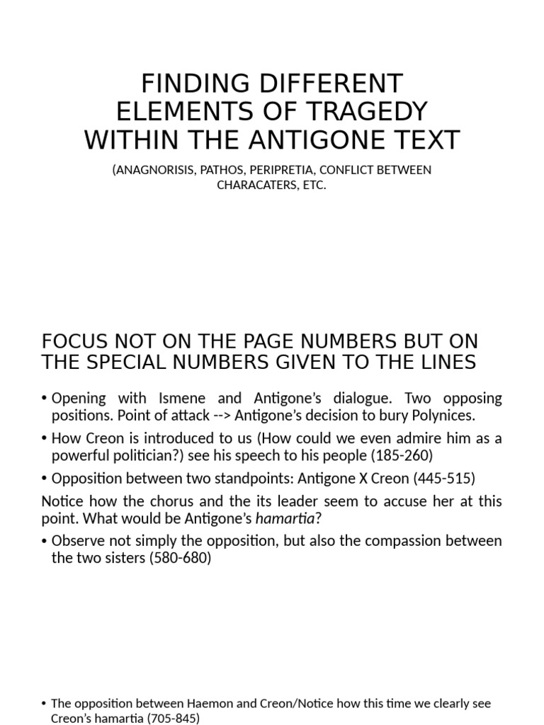 Week 3 Finding Different Elements of Tragedy Within The Antigone | PDF ...