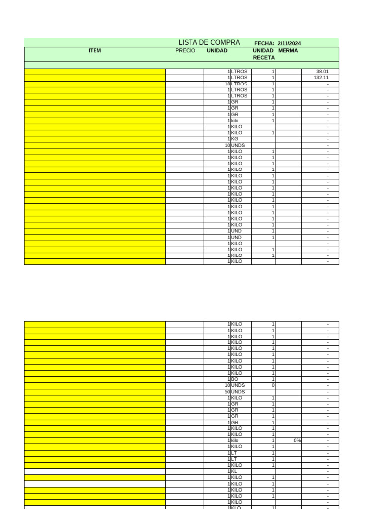Recetas Standard Matrix | PDF | pesto | Alimentos