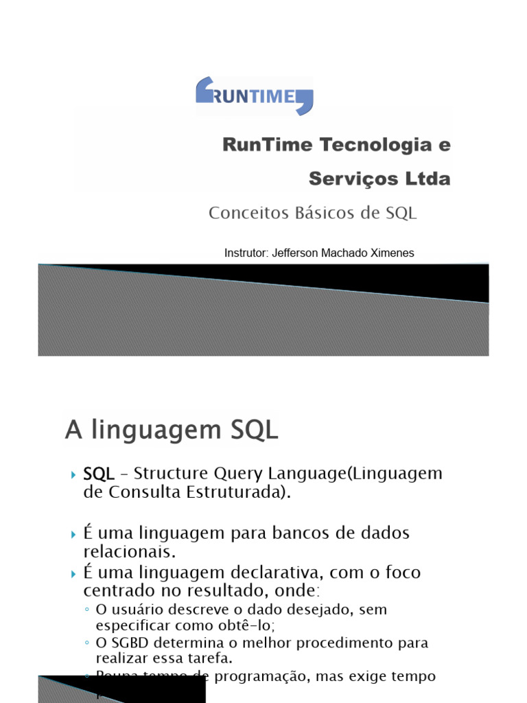 Conceitos Básicos SQL | PDF | SQL | Bancos de dados