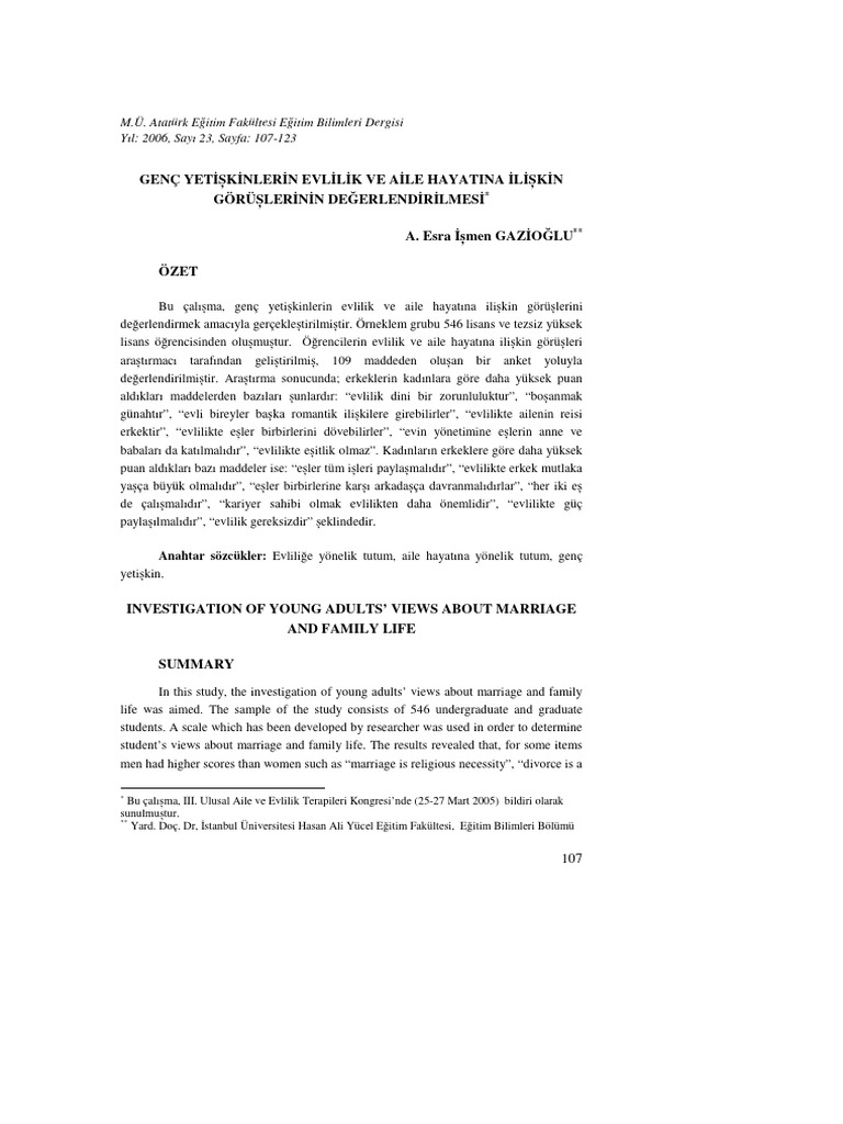 Gen - Yet - K - Nler - N Evl - L - K Ve A - Le Hayatina - L - K - N G - R - Ler - N - N de ...