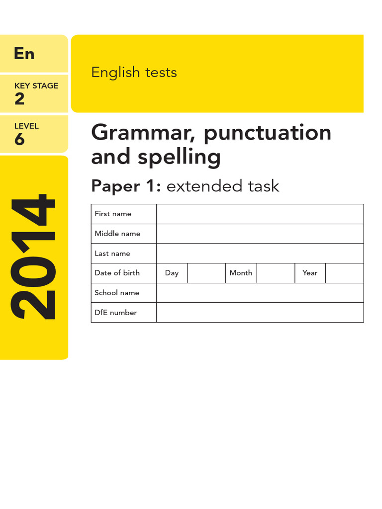 2014 KS2 Level 6 English GPS Paper 1 Extended Task | PDF | Copyright | English Language
