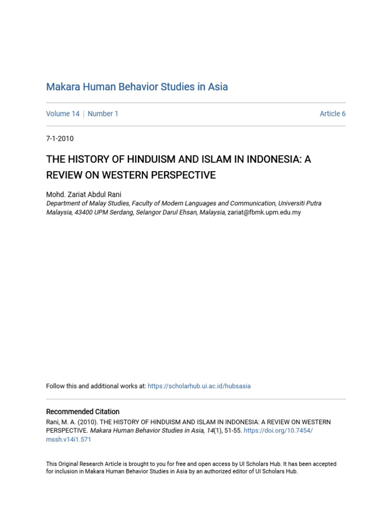 Hinduism and Islam's Impact in Indonesia | PDF | Indonesia | Java