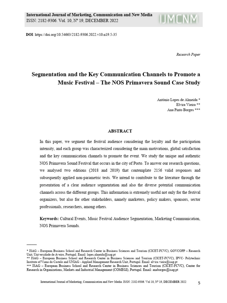 Segmentation and the Key Communication Channels (2022) | PDF ...