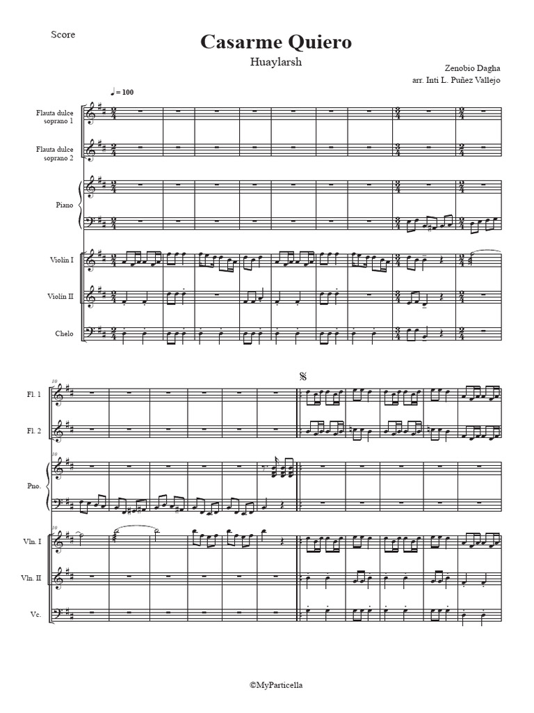 Casarme Quiero - Score y Partes | PDF | String Instruments