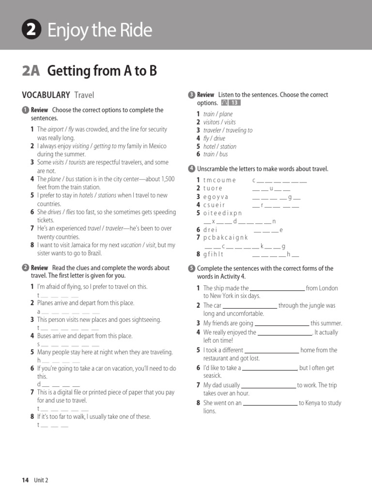 Perspectives - 2 - Workbook UNIT2 | PDF | Tourism | Sustainability