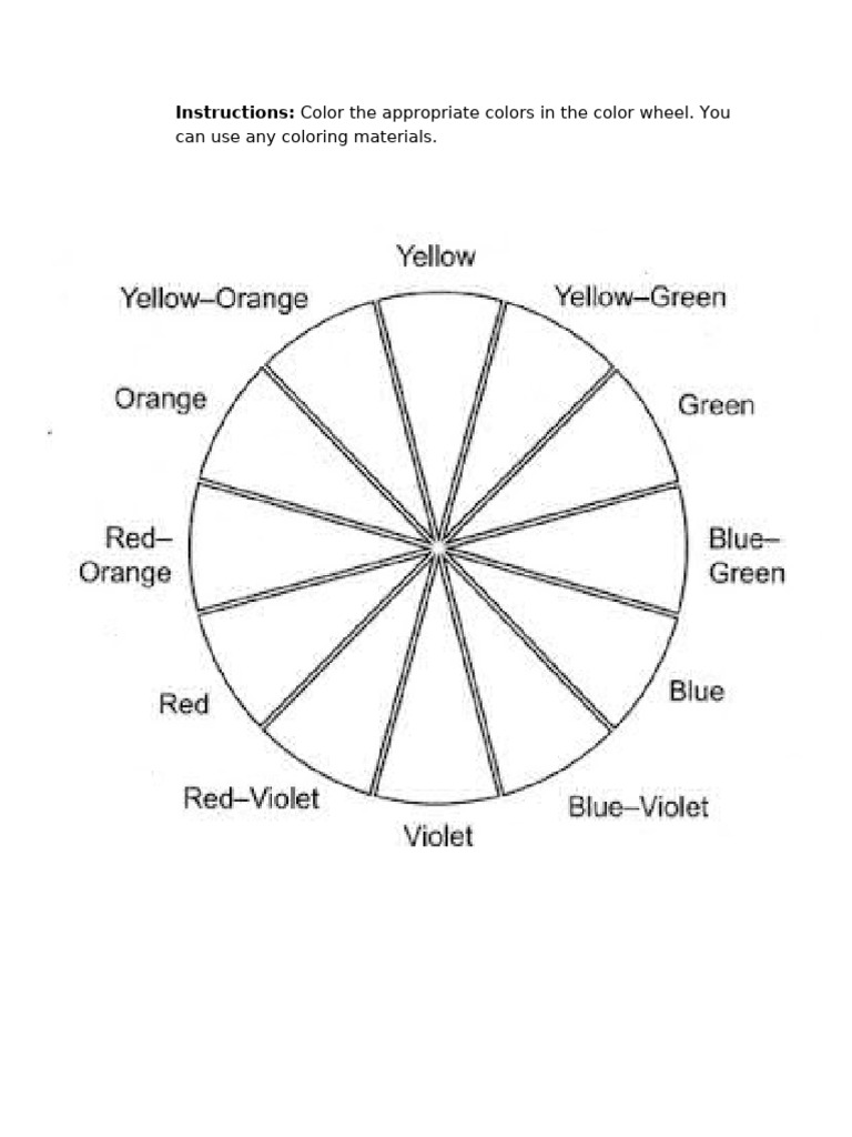 Color Wheel Coloring Instructions | PDF | Art