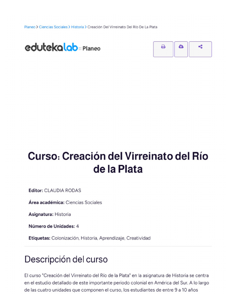 Creación Del Virreinato Del Río De La Plata | PDF