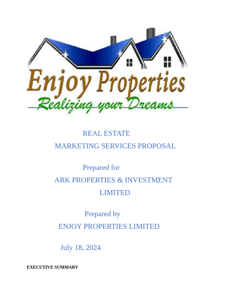 REAL ESTATE Marketin Management Proposal | PDF | Real Estate Appraisal ...