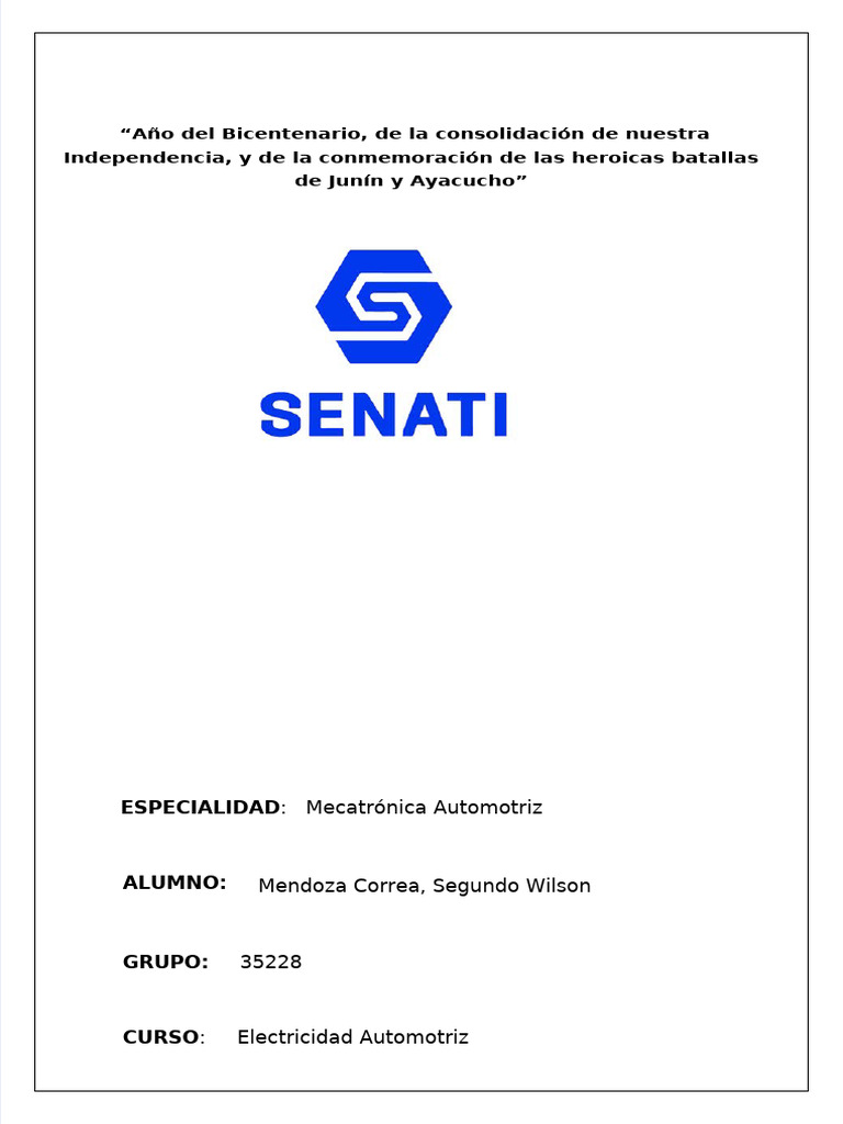 Carátula SENATI 2024: Mecatrónica Automotriz | PDF