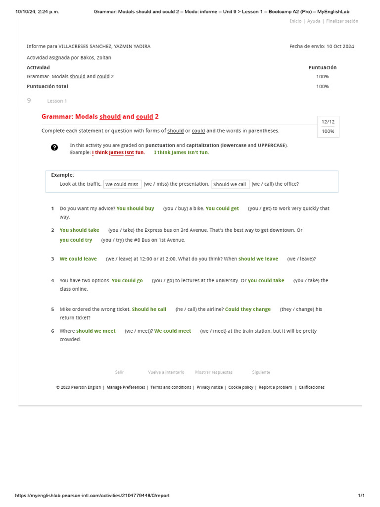 Modals: Should and Could Exercises | PDF | Notation | Publishing