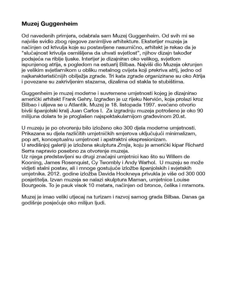 Muzej Guggenheim: Zmija | PDF