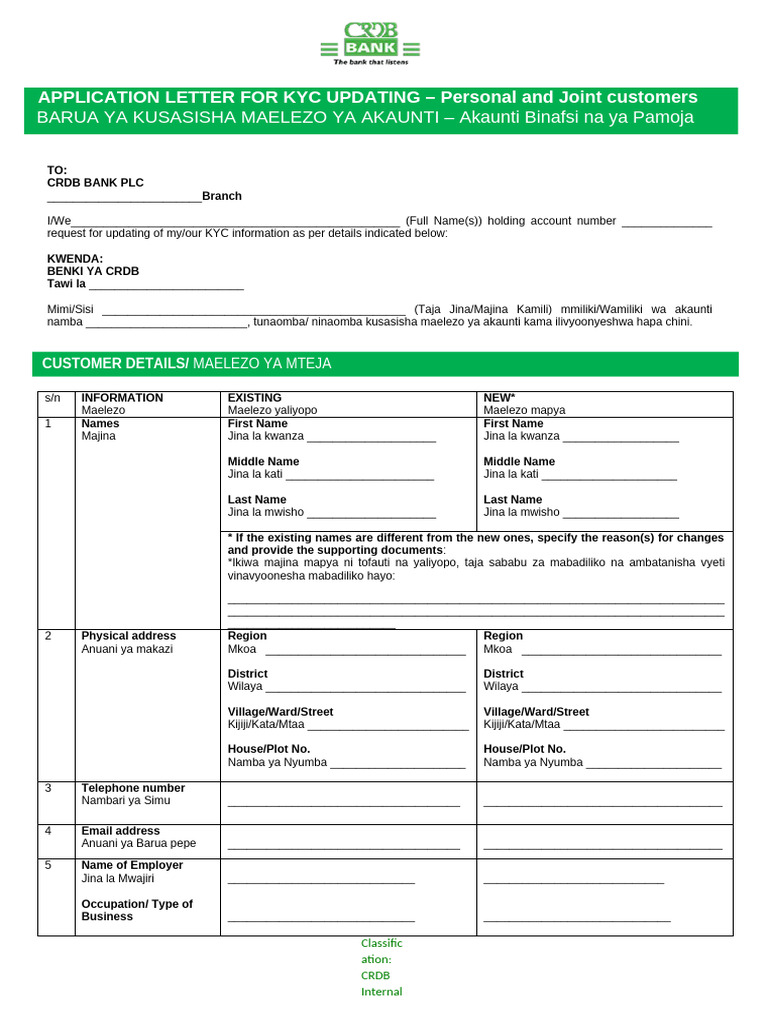 ANNEX I Customer KYC Update Form - Individual | PDF | Identity Document ...