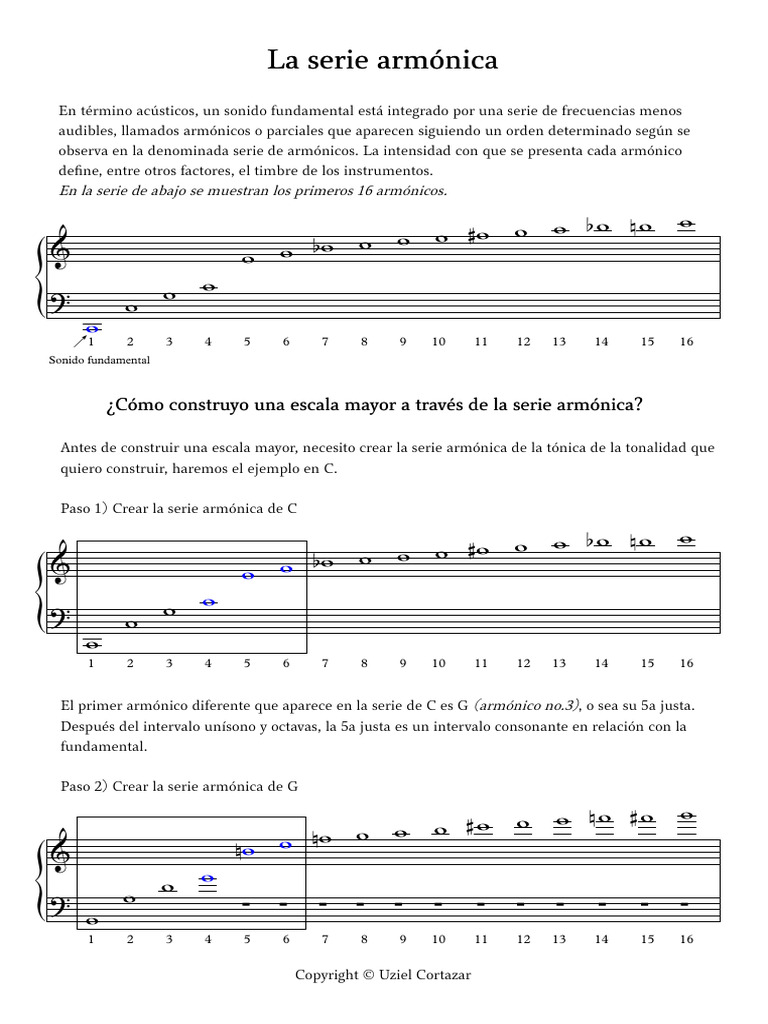 La Serie Armónica y La Construcción de La Escala Mayor - Partitura Completa | PDF