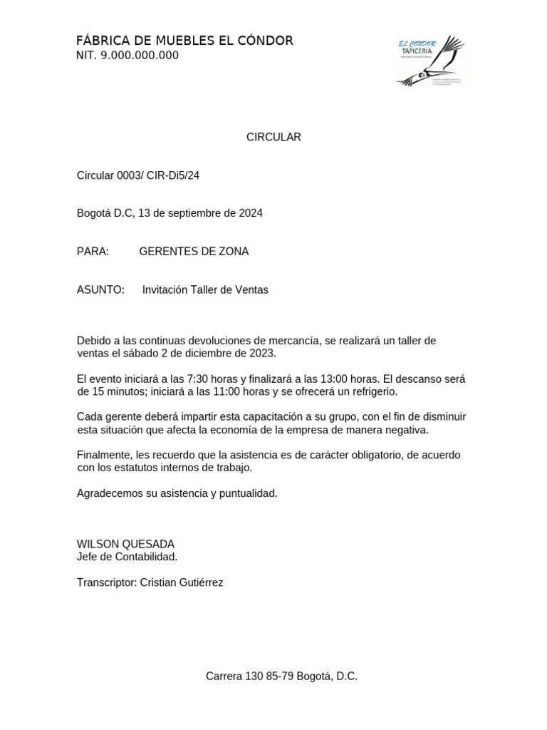 Circular Interna | PDF