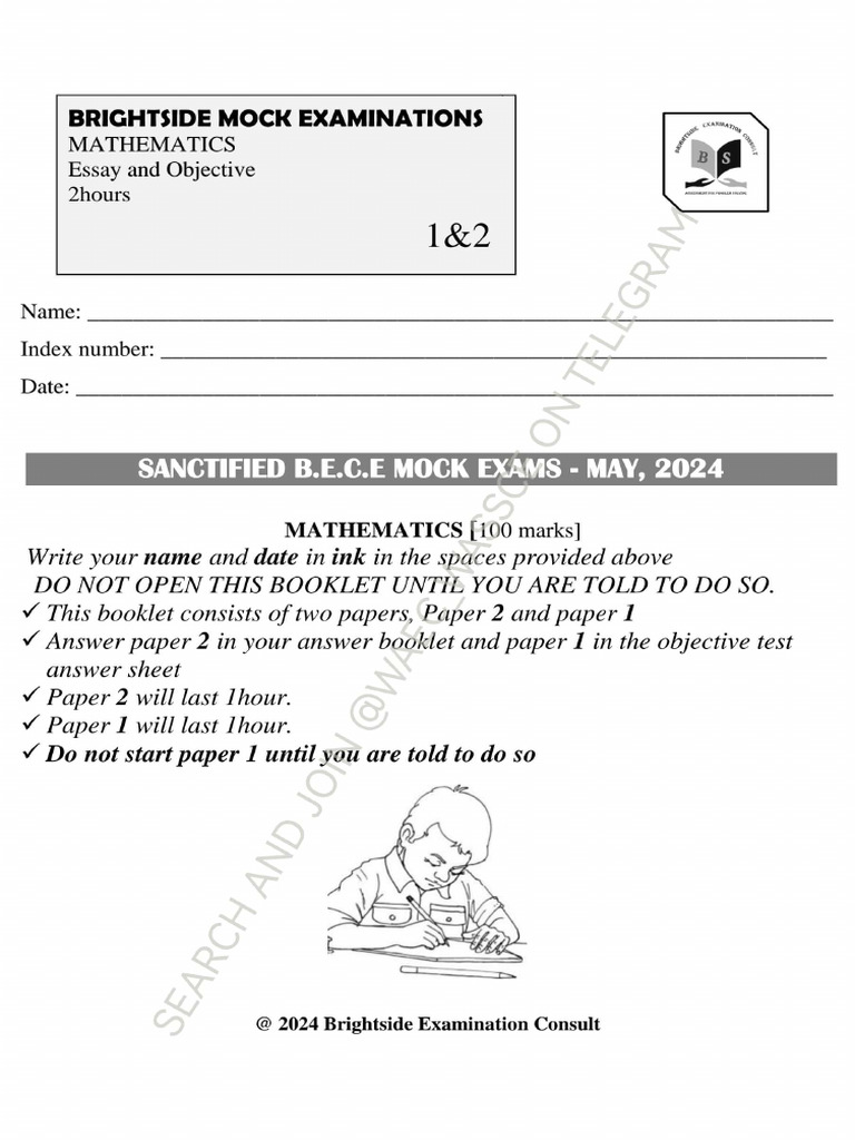 MATHEMATICS BECE TRIALS QUESTIONS SHARE TO YOUR SCHOOL GROUPS FOR PDF