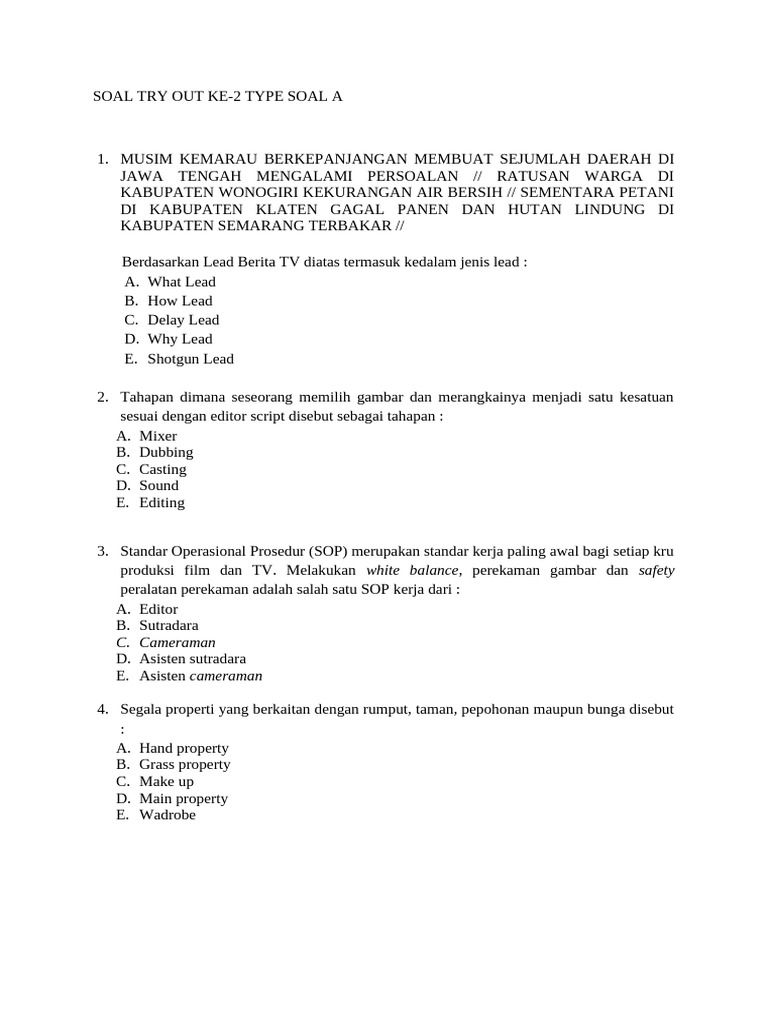 SOAL TRY OUT KE2 Tipe B | PDF