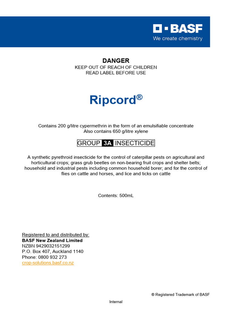 RIPCORD Label Clean.20231117 | PDF | Pest (Organism) | Insecticide